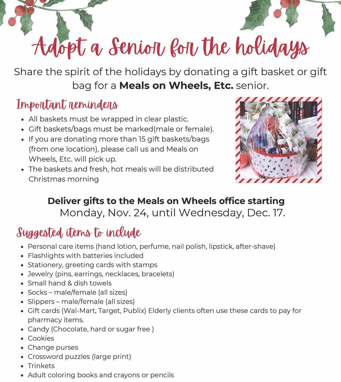 Adopt a Senior for the Holidays