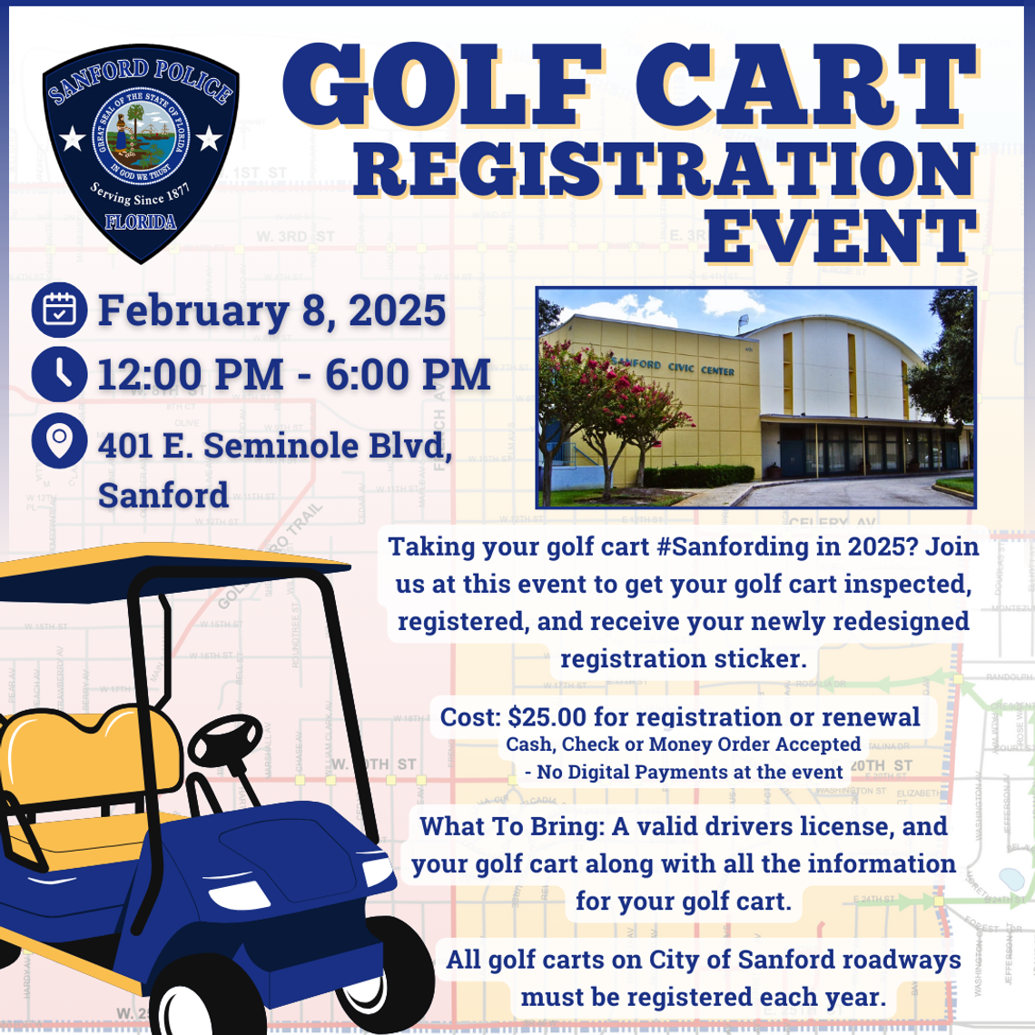 Sanford Police Department Hosts Golf Cart Registration Event